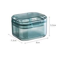 China PC Material Denture Bath Box , Cute Denture Cups With Strainer Basket for sale