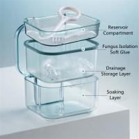 China PC Material Denture Bath Box , Cute Denture Cups With Strainer Basket for sale