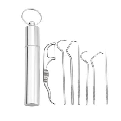China Non Slip Metal Stainless Steel Toothpick Set For Oral Cleaning for sale