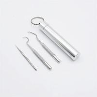 China Non Slip Metal Stainless Steel Toothpick Set For Oral Cleaning for sale