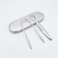 China Medical Grade Stainless Steel Tongue Scrapers Cleaner With Travel Case OEM ODM for sale