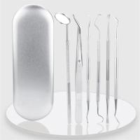 China Stainless Steel Dental Mirror Set With Sickle Tartar Scaler Teeth Pick Spatula for sale