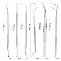 China Stainless Steel Dental Mirror Set With Sickle Tartar Scaler Teeth Pick Spatula for sale