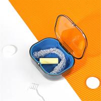 China Food Grade Silicone Dental Retainer Box Container Portable Small Size Square Shape for sale