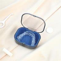 China Food Grade Silicone Dental Retainer Box Container Portable Small Size Square Shape for sale