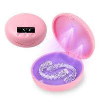 China UVC Disinfectant Aligner Case with display,UV Light Denture Box Slim for sale