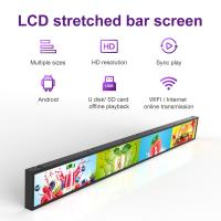 China VETO Shelf Edge Stretched Bar LCD Screen Supermarket WiFi Network Advertising Display for sale