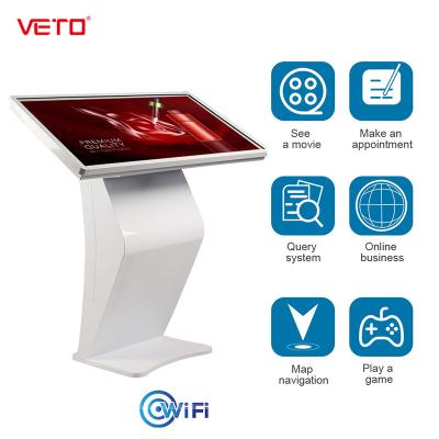 China 43-inch Interactive Kiosk Floor Stand with 4K Full HD Touch Screen, 1920×1080 Resolution and Multiple System Options for sale