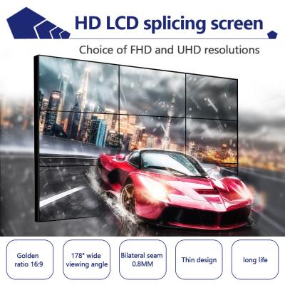 China 49 Inch 4K HD Video Wall Display with 3.5mm Narrow Bezel and 800 cd/m² Brightness for Professional Advertising for sale