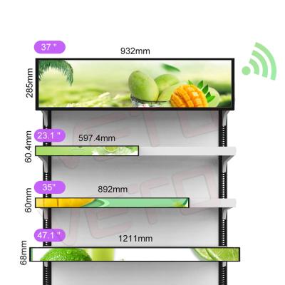 China 23.1 Inch Custom Size Strip Ultra Wide Bar LCD Screen Advertising Display For Shelves for sale