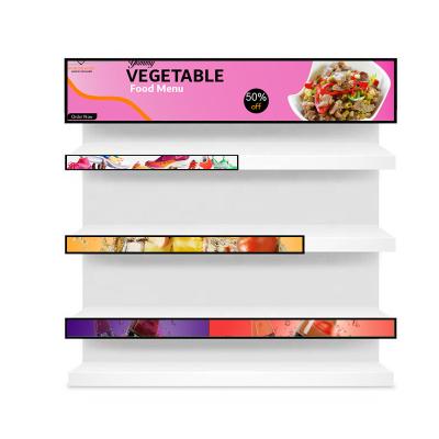 China 16.4 23.1 35 46.6 Inch Bar Type LCD Screen HD Advertising Video Player For Shelf for sale