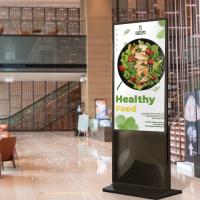 China Interactive Floor Stand Digital Signage with 1920×1080 Resolution and 500 cd/m2 Brightness for sale