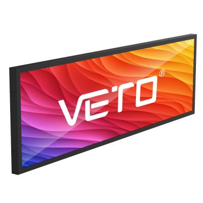 China VETO 24 29 35 inch Wall Hanging Android WIFI stretched bar lcd wide ultra shelf edge display for retail store for sale