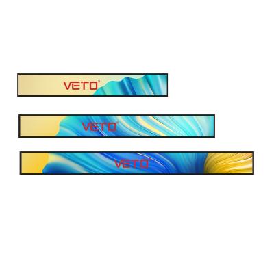 China VETO Custom Size Stretched Bar LCD Screen Indoor Advertising Shelf Edge Digital Signage For Supermarket for sale