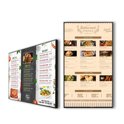 China VETO Digital Menu Boards Wall Mounted LCD Advertising Display Android Digital Signage FHD Screen for Restaurant Retail Stores for sale