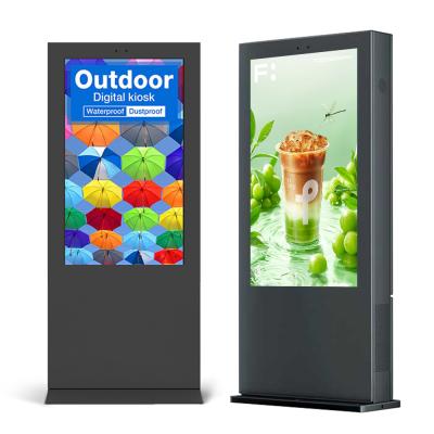 China 55 Inch IP55 Weatherproof Capacitive Touch Screen Floor Standing Digital Kiosk for Outdoor Advertising for sale