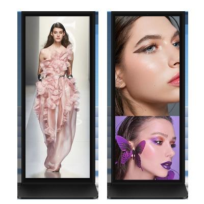 China VETO 64-98 Inches Full Screen 4K UHD Infrared Touch Screen Floor Standing Digital Signage with 60000H Lifespan for sale