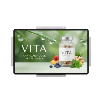 China VETO 21.5 27 32 Inch Indoor HD Open Frame LCD Display Embedded Advertising Menu Board Display for sale