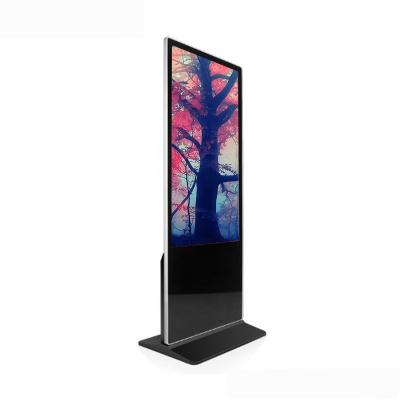 China 55-Inch Floor Standing Touch Screen Kiosk with 500 cd/m² Brightness and 1920×1080 Resolution for Digital Signage for sale