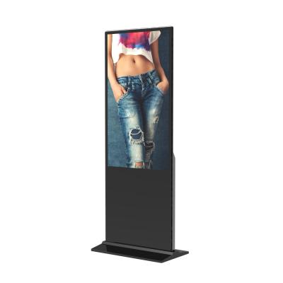 China 49 Inch Floor-Standing LCD Advertising Display 1920×1080 Resolution 60,000 Hour Lifespan with Optional Movable Wheels for sale