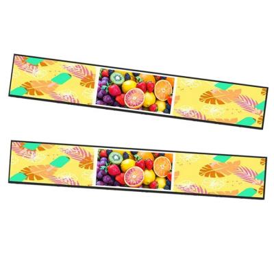 China VETO 23.1 27 29 Inch Indoor Shelf Edge Stretched Bar Display Ultra Thin Digital Signage Screen for sale