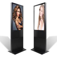 China 55 Inch Floor Standing Digital Signage Kiosk with Double 500 Nits Touch Screens and 1920x1080 Resolution for sale