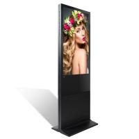 China 55 Inch Floor Standing Digital Signage Kiosk with Double 500 Nits Touch Screens and 1920x1080 Resolution for sale