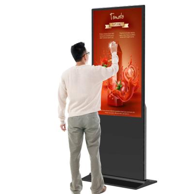 China 55 Inch Floor Standing Digital Signage Kiosk with Android OS, 450 Nits Brightness and 3500:1 Contrast Ratio for sale