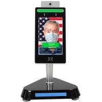 China Automatic 0.7m 8-inch Face Recognition Temperature Kiosk with ±0.3℃ Accuracy and 50,000 Face Database for sale
