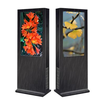 China 65 Inch Outdoor Digital Totem Display 2000 Nits Brightness Anti-Thunder Weather-Proof Double-Sided Advertising Equipment for sale