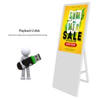 China Portable Flexible Floor Standing Digital Signage 24 Bit Flodable LCD Advertising Screen for sale