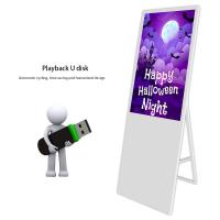 China Portable Flexible Floor Standing Digital Signage 24 Bit Flodable LCD Advertising Screen for sale