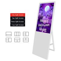 China Portable Flexible Floor Standing Digital Signage 24 Bit Flodable LCD Advertising Screen for sale