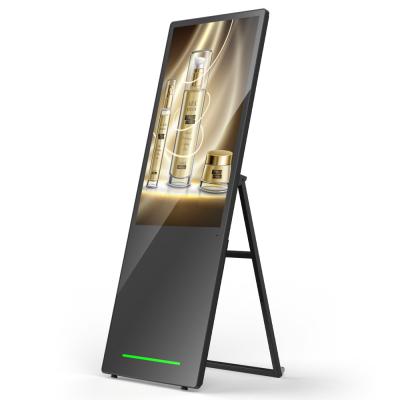 China 43 Inch Portable Digital Signage Kiosk with 60000mAh Battery and 1920×1080 HD Display for sale
