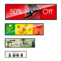 China 38.5 Inch Stretched Bar LCD Strip 973×300 HDMI Top Edge Digital Shelf Display for sale
