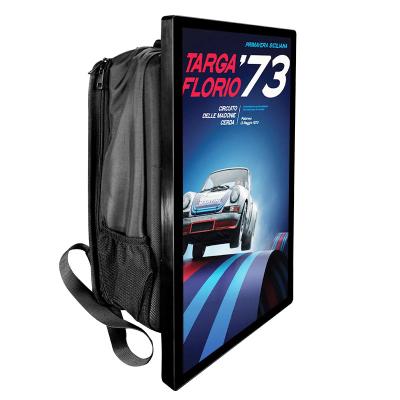 China 21.5 Inch 1920x1080 Android Digital Backpack Billboard with WiFi and Battery for Mobile Advertising for sale