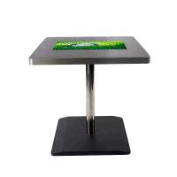 China 1080P LCD Interactive Touch Screen Smart Dining Table with 8mm Toughened Glass and 10W Wireless Charging for sale