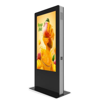 China 65-inch Outdoor Floor-Standing LCD Display 2500 Nits Brightness 4K Resolution IP65 Digital Signage for sale