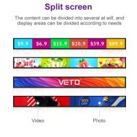 China 46.6 Inch Shelf Edge Stretched Bar LCD Digital Signage Display with 3840x120 Resolution and 500cd/m² Brightness for sale