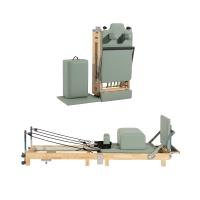 China Foldable Oak Pilates Reformer U+PL015B with Enclosed Aluminum Alloy Track for sale