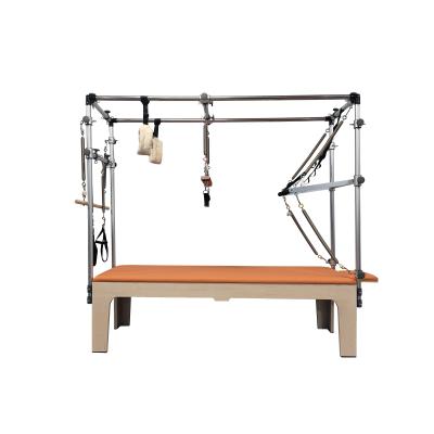 China Maple Wood Wooden Pilates Equipment Pilates Cadillac U+PL002BS with Adjustable Spring Bars for sale