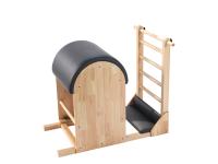 China Oak Wood Pilates Ladder Barrel U+PL008 with Traditional Curved Barrel Design for sale