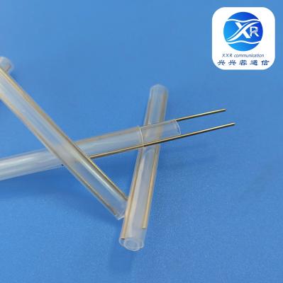 China FTTH Clear Fiber Optic Cable Protection Sleeve with 1.0mm Double Steel Rod - 3.5mm to 3.8mm Shrunk OD for sale