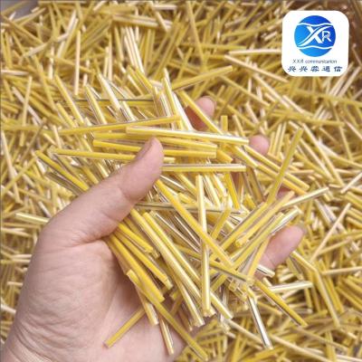 China EVA 1.5mm Yellow Fiber Optic Splice Sleeves for Cross Connect Cabinets - 45mm Length, 3.0mm OD After Shrinking for sale