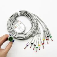 China 10 Lead Wires Biocare EKG Cable 3.6m Grey TPU Jacket With Banana 4.0 Connector for sale