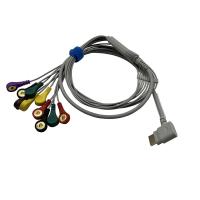 China Rencare 10 Lead ECG Holter Cable Grey TPU Material Snap End 1.1m for sale