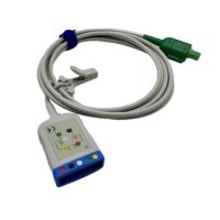 China 2.4m 12PIN GE ECG Trunk Cable 3 Or 5 Lead TPU Jacket material for sale