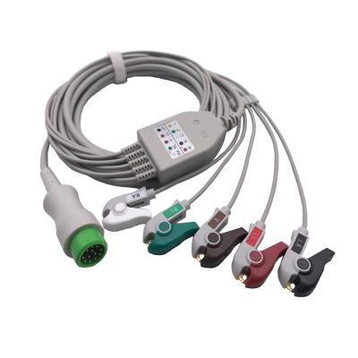 China Mindray IPM 8/10/12 ECG Cable  , Round 12 Pins 3 / 5 Lead 040-00961-00 EA6251B 3.6m for sale