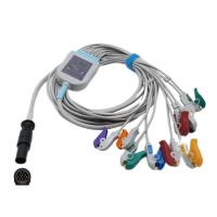 China TPU Jacket Mortara EKG Cable 12 Pin Hypertronix Connecto AHA/IEC Lead Color Coding for sale