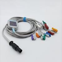 China TPU Jacket Mortara EKG Cable 12 Pin Hypertronix Connecto AHA/IEC Lead Color Coding for sale